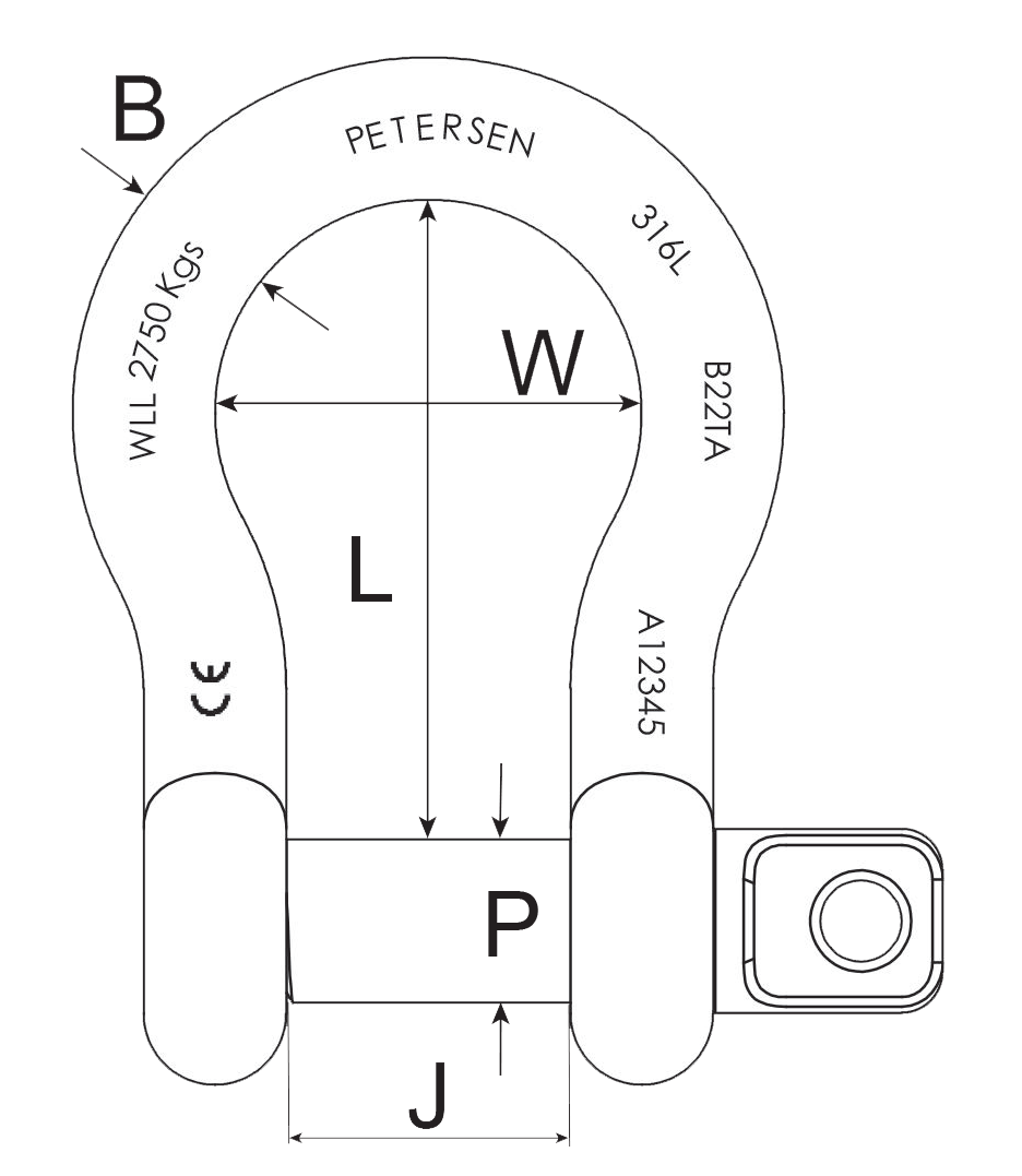 Bow Shackle 316 Stainless | Certex Finland